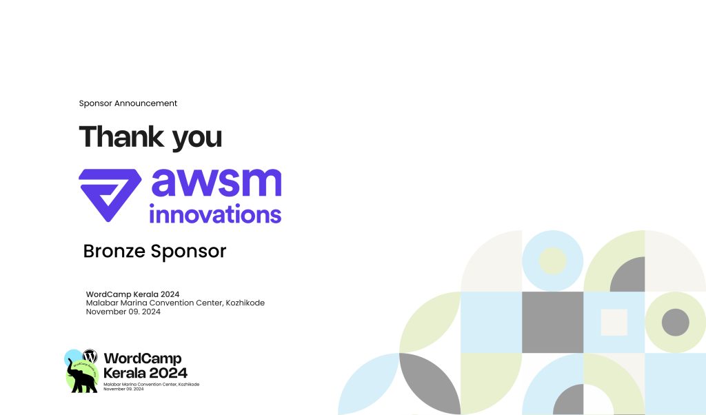 Thank you Awsm Digital Innovations Pvt Ltd for Sponsoring WordCamp Kerala 2024 – WordCamp Kerala ...